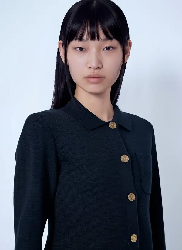 Saint Laurent Wool Polo Cardigan