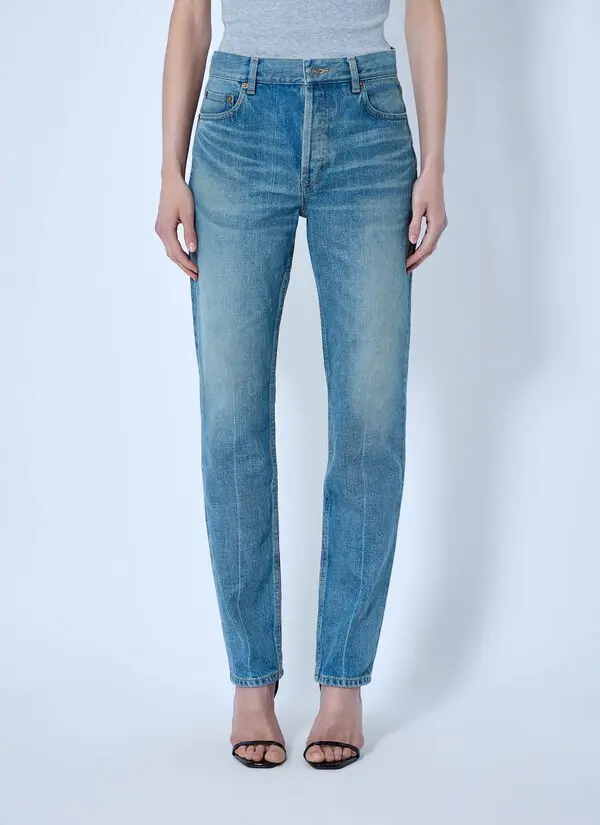 Saint Laurent Mid-rise Straight Jeans - Blue