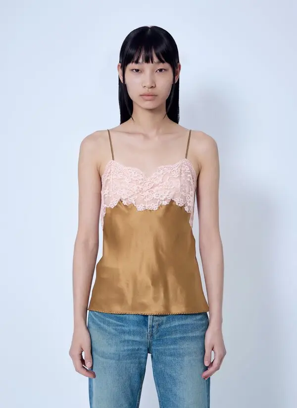 Saint Laurent Lace Camisole Top - Multicolor