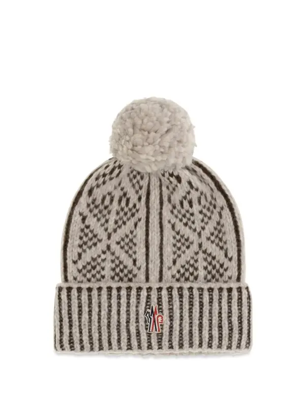 Moncler Alpaca, Wool And Nylon Blend Beanie With Pom-pom