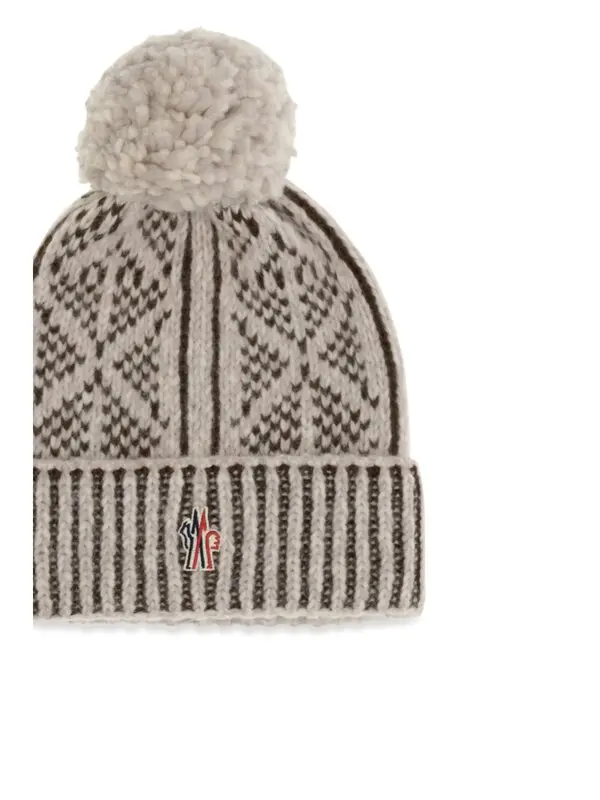 Moncler Alpaca, Wool And Nylon Blend Beanie With Pom-pom