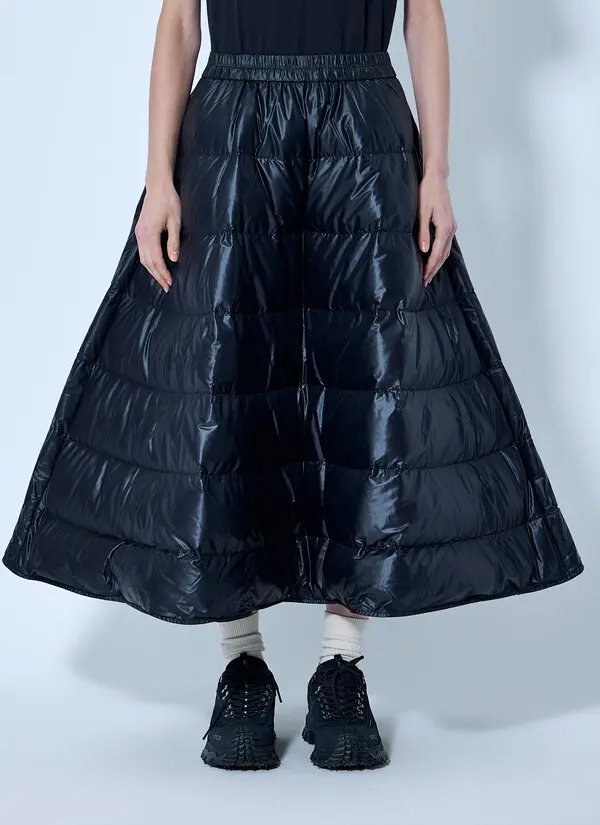 Moncler A-line Down Midi Skirt - Black