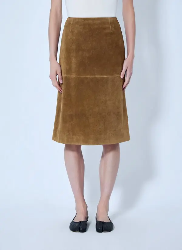 JIL SANDER Panelled Suede Midi Skirt