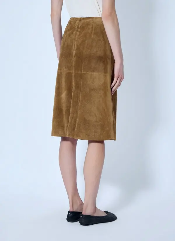 JIL SANDER Panelled Suede Midi Skirt