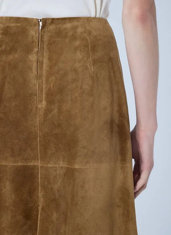 JIL SANDER Panelled Suede Midi Skirt