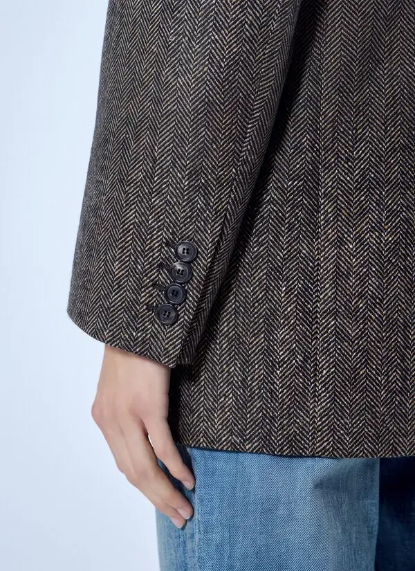 Saint Laurent Double-breasted Herringbone Blazer