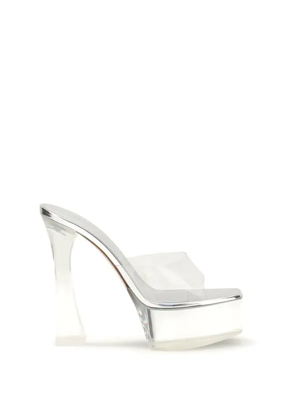 Amina Muaddi Dalida Plateau Sandals - Silver