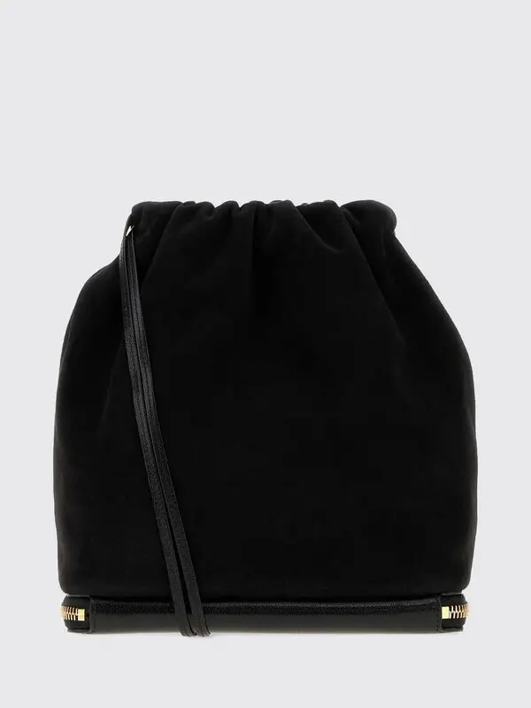 Alaïa Le Pochon Mini Suede Bucket Bag With Drawstring Closure - Black