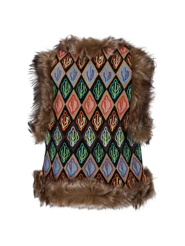 GOLDEN GOOSE Embroidered Shearling Vest