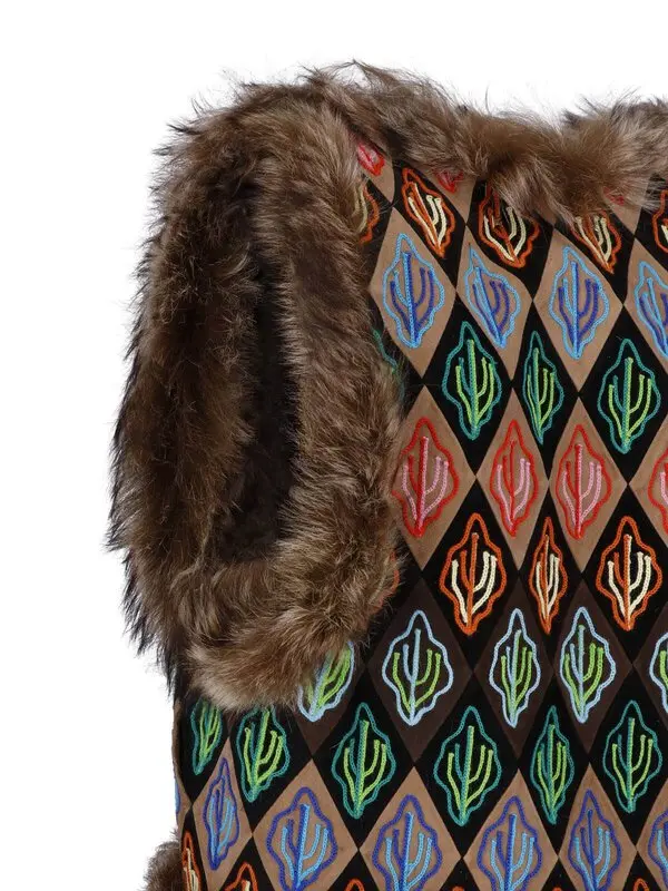 GOLDEN GOOSE Embroidered Shearling Vest