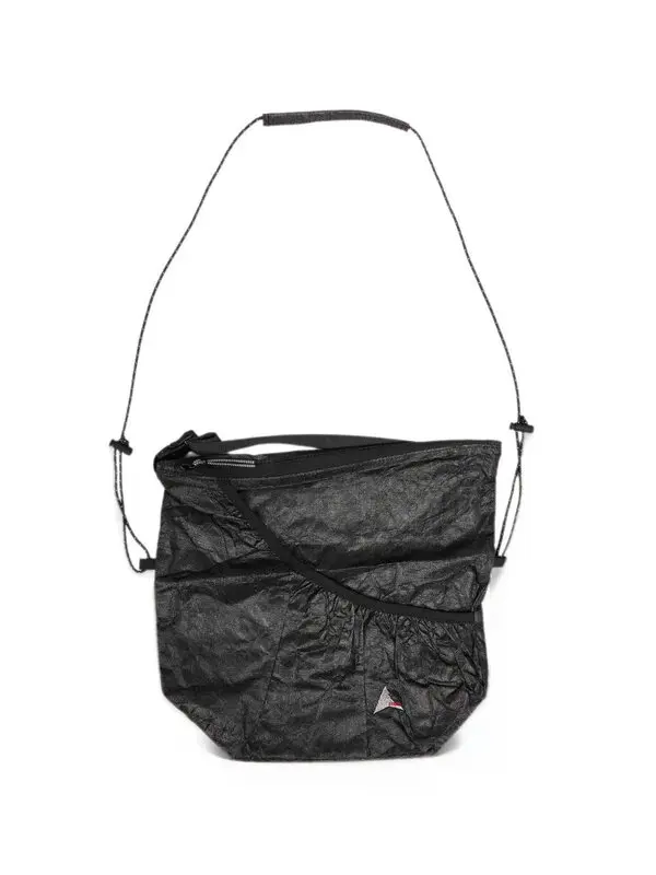 ROA Crinkled-effect Logo-print Messenger Bag - Charcoal Gray