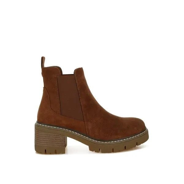 RAG & CO Vostok Suede Chunky Chelsea Boots In By - Brown
