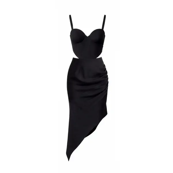 AVENUE N°29 Cut-out Wool Corset Dress