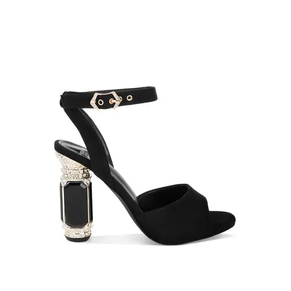 RAG & CO Raome Jewel Heel Sandals In By - Black