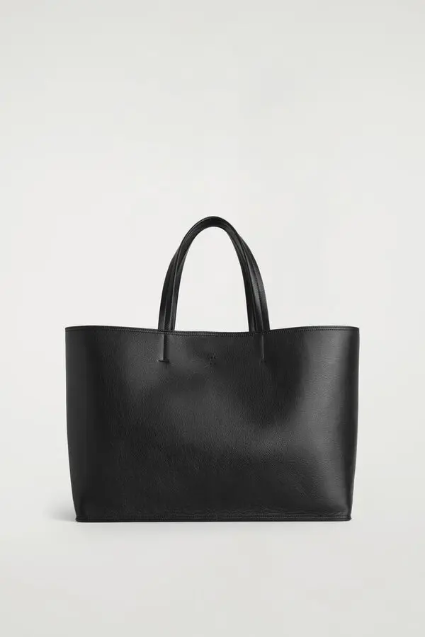 Cos Journée Oversized Tote Bag Leather - Black
