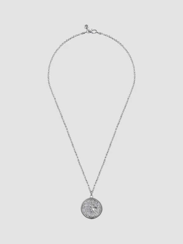 GABRIEL & CO Modern Relics Saint Christopher Medallion Necklace