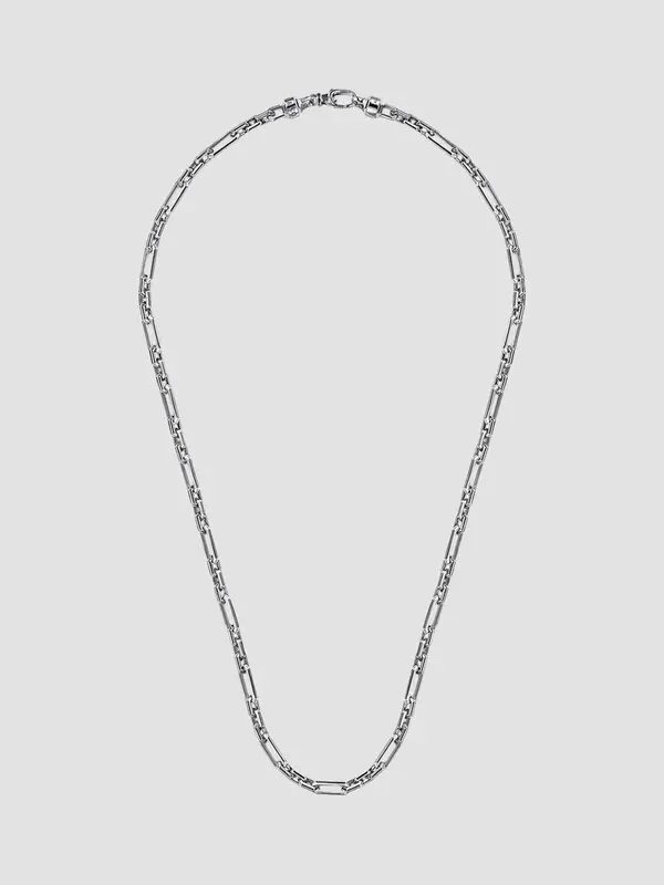 GABRIEL & CO Classic Sterling Faceted Oval-link Chain Necklace/5.5mm