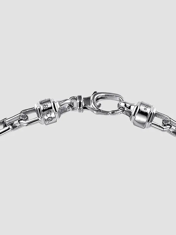 GABRIEL & CO Classic Sterling Faceted Oval-link Chain Necklace/5.5mm
