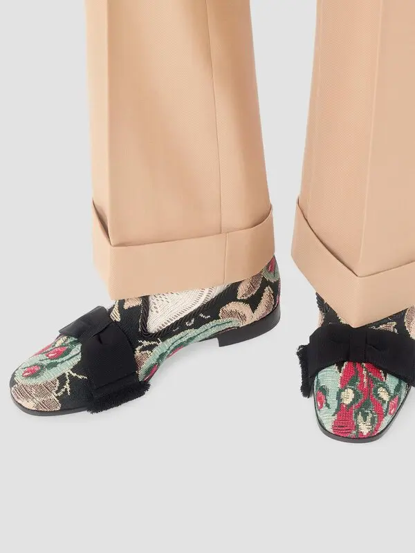 Valentino Garavani Bowow Loafers In Jacquard Fabric