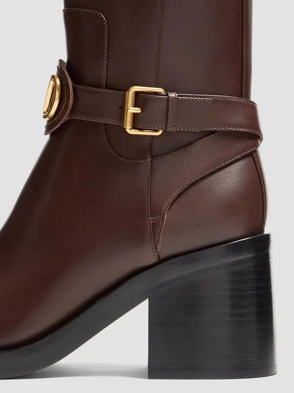 Valentino Garavani Vlogo Signature Calfskin Ankle 70mm Boots