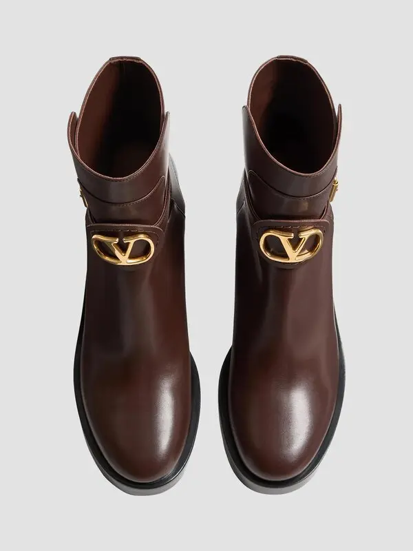 Valentino Garavani Vlogo Signature Calfskin Ankle 70mm Boots