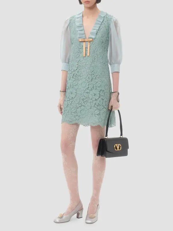 Valentino Garavani Short Dress In Heavy Lace
