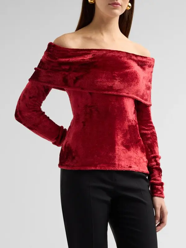 Lapointe Off-the-shoulder Velvet Top