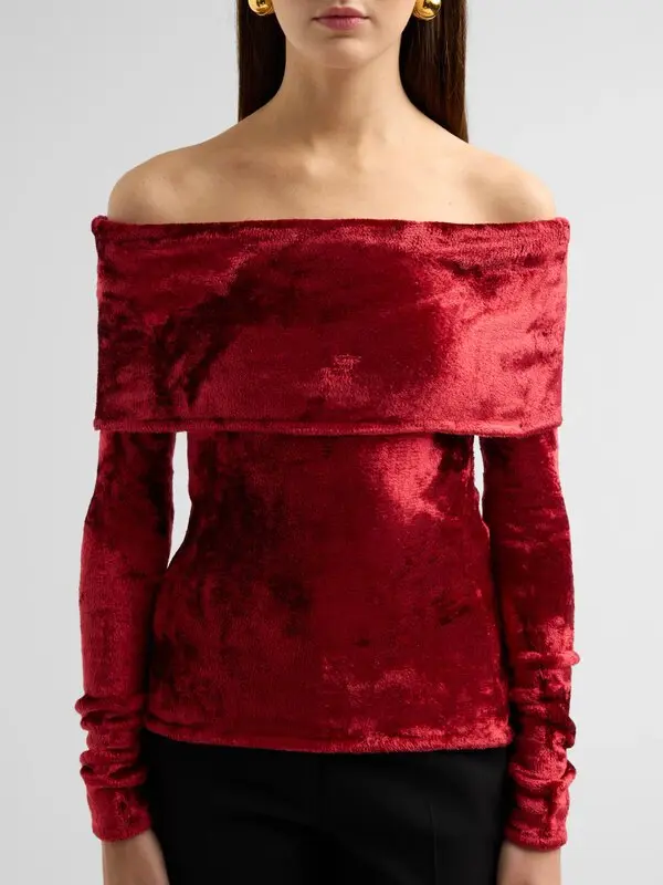 Lapointe Off-the-shoulder Velvet Top