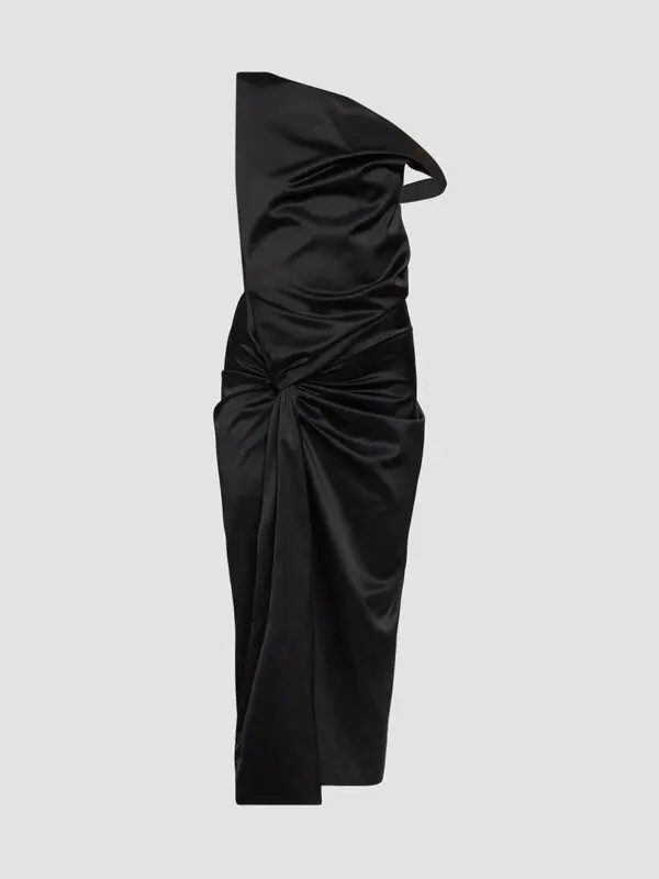 Dries Van Noten Dumas Gathered One-shoulder Midi Dress - Black
