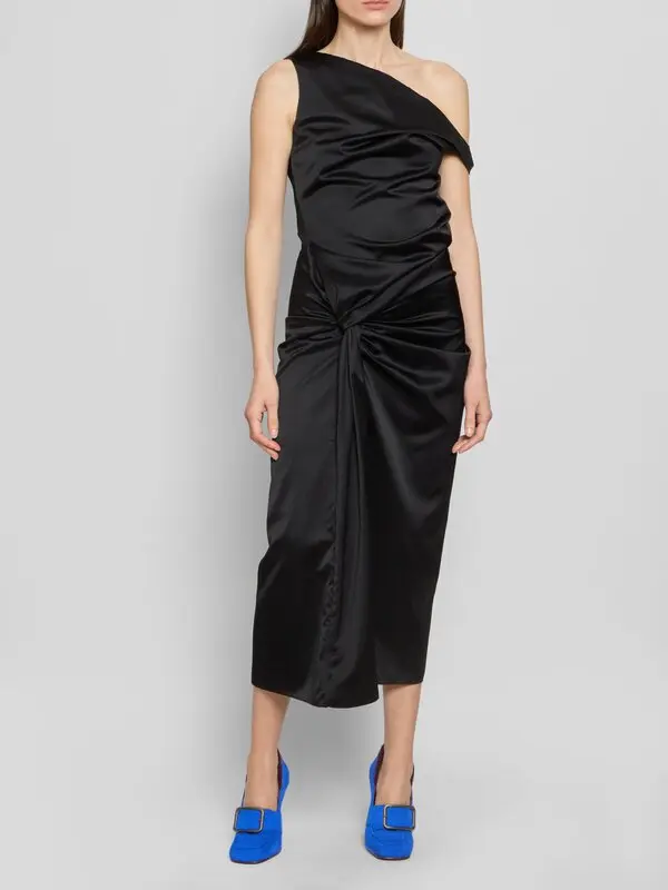 Dries Van Noten Dumas Gathered One-shoulder Midi Dress