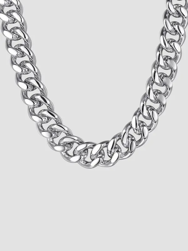 GABRIEL & CO Classic Sterling Cuban Chain Necklace/7mm