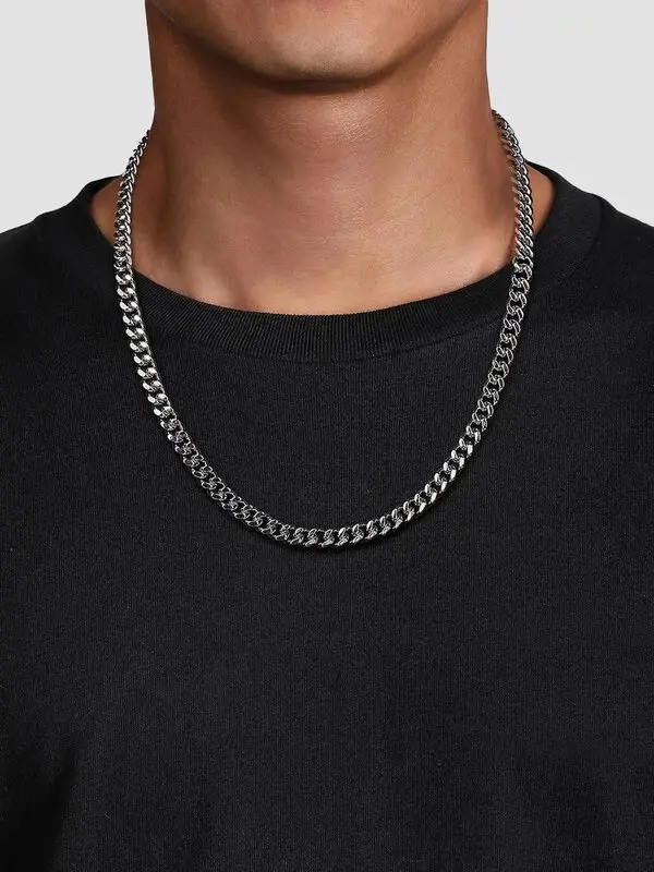 GABRIEL & CO Classic Sterling Cuban Chain Necklace/7mm