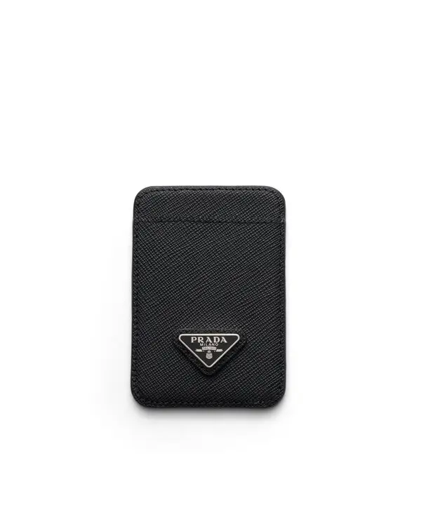 Prada Saffiano Leather Card Holder - Black