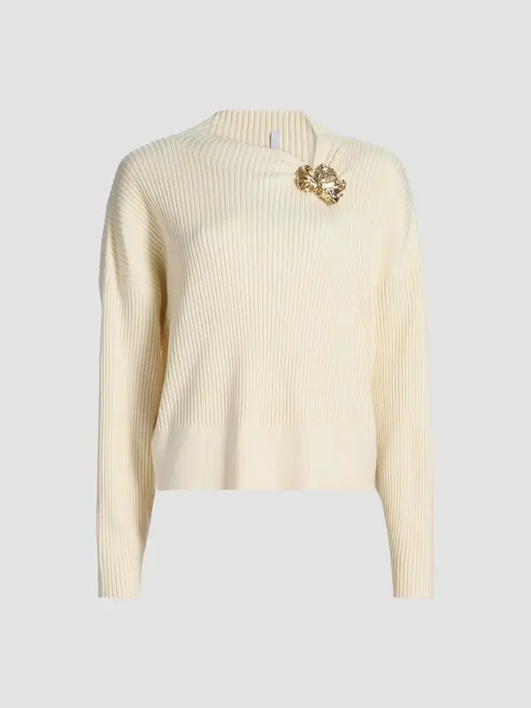 Acler Westie Floral-detail Knit Sweater