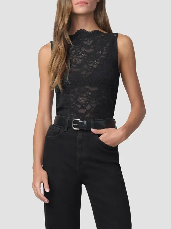 Joe's Jeans Cotton-blend Lace Boatneck Top