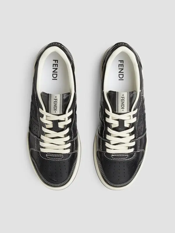 Fendi Match Leather Low-top Sneakers - Nero Merinos
