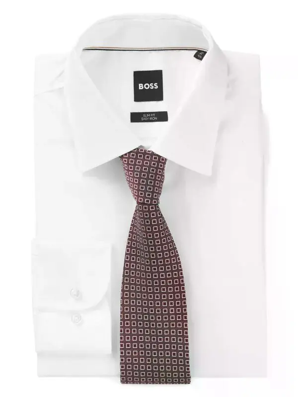 BOSS Silk-blend Tie With Micro-pattern Jacquard
