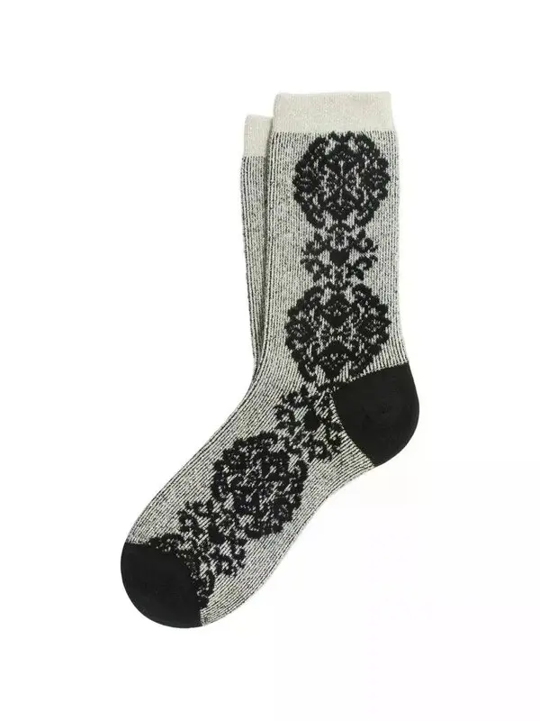 ANT45 Lola Floral-jacquard Metallic-effect Socks