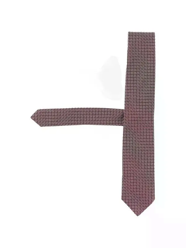 BOSS Geometric-print Tie - Mushroom