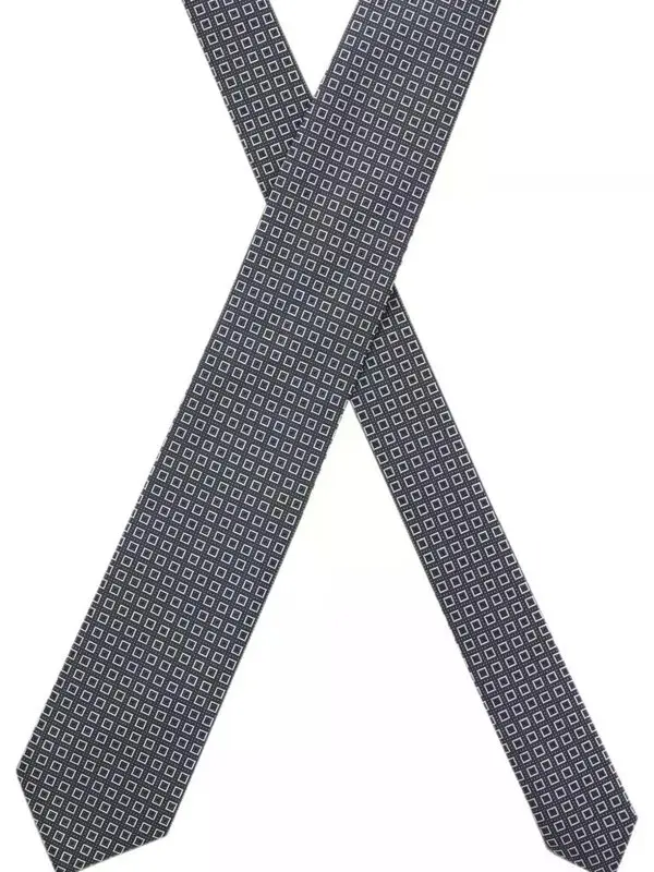 BOSS Geometric-pattern Silk Tie