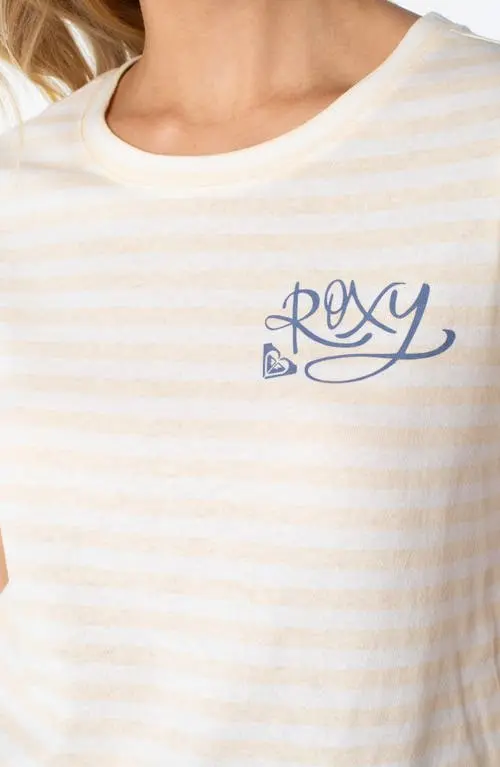 Roxy Vintage Striped Graphic T-shirt - Parchment