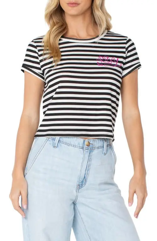 Roxy Vintage Striped Graphic T-shirt - Phantom