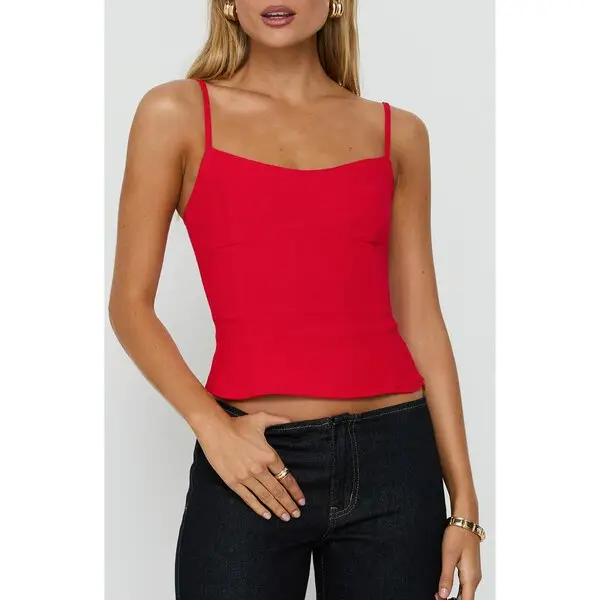 Princess Polly Elanah Structu Cami Top - Red