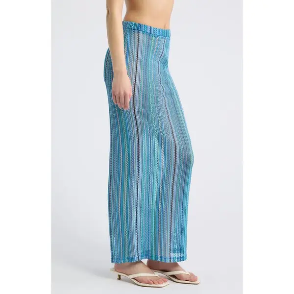 HELLO MOLLY Ocean Bloomette Knit Midi Skirt