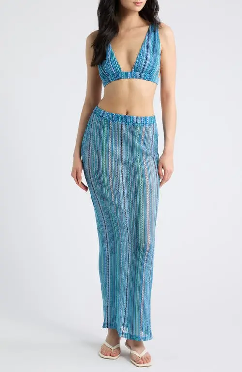 HELLO MOLLY Ocean Bloomette Knit Midi Skirt