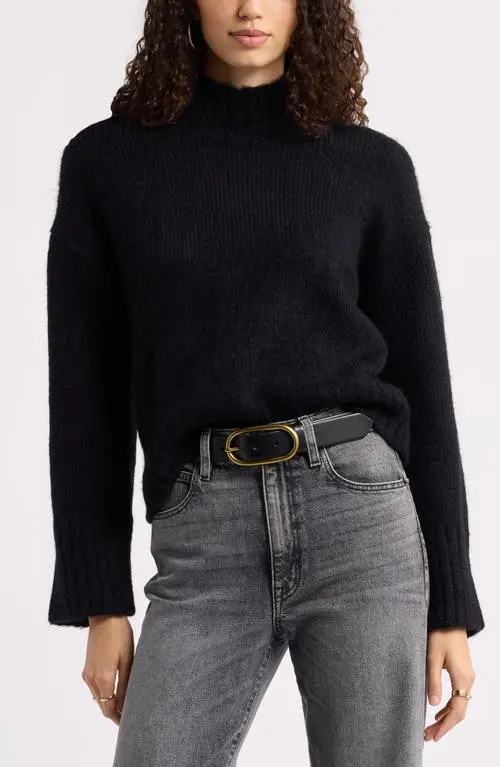 Treasure & Bond Funnel Neck Sweater - Black