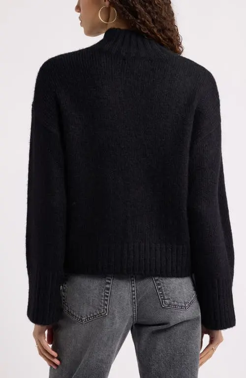 Treasure & Bond Funnel Neck Sweater - Black