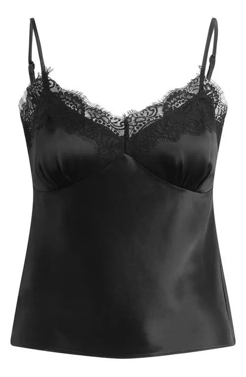 FAVORITE DAUGHTER The Sweet Nothings Lace Trim Cami - Black