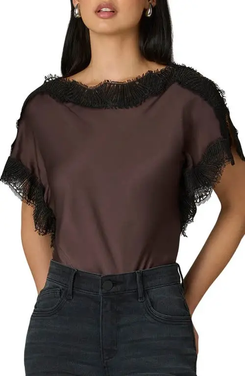 Wit & Wisdom Boat Neck Lace Detail Top