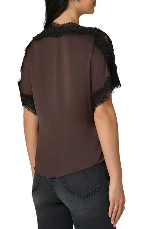 Wit & Wisdom Boat Neck Lace Detail Top